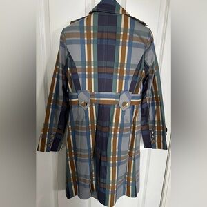 CAbi | Jackets & Coats | Cabi Trench Beautiful Blue Plaid Size Medium ...